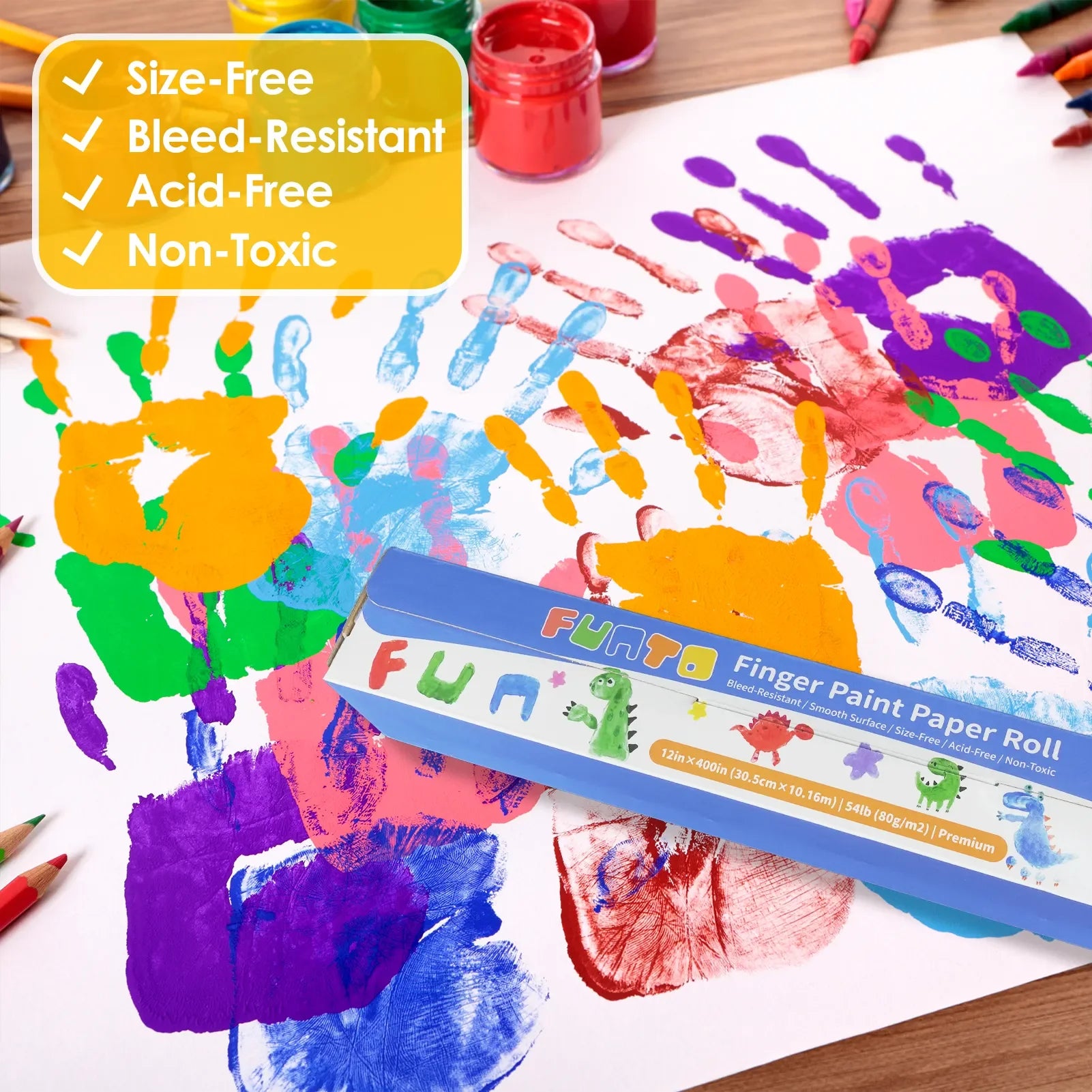 EZ-Cut Finger Paint Paper Roll 12"x400"